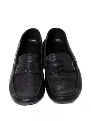 Prada Logo-detail Leather Loafers