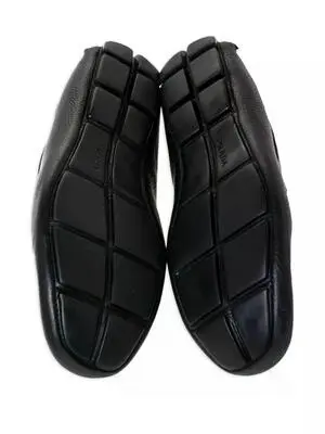 Prada Logo-detail Leather Loafers