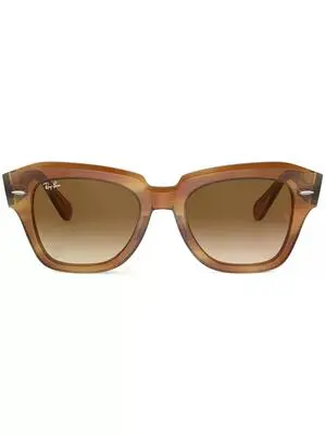 Ray-ban State Street Square-frame Sunglasses - Brown