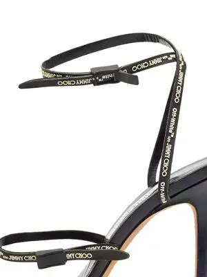 JIMMY CHOO 110mm Leather Logo-straps Heeled Sandals