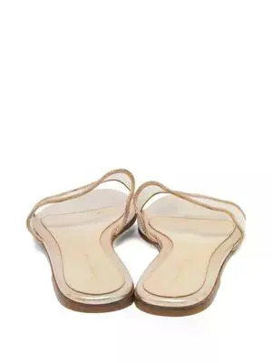 GIANVITO ROSSI Crystal-embellished Flat Sandals - Gold