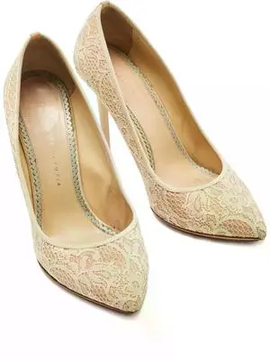CHARLOTTE OLYMPIA Monroe Lace Pointed Heeled Pumps