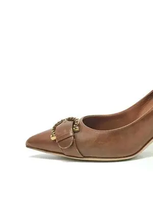 FERRAGAMO Buckle Leather Heeled Pumps