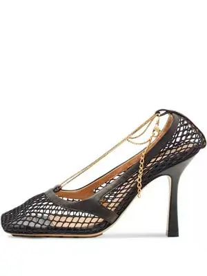 BOTTEGA VENETA Chain-Detail Square-Toe Pumps