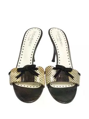 Saint Laurent Snakeskin Bow Sandals