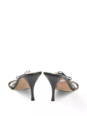 Saint Laurent Snakeskin Bow Sandals