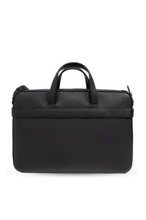 FERRAGAMO Leather Briefcase - Black