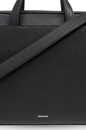 FERRAGAMO Leather Briefcase - Black