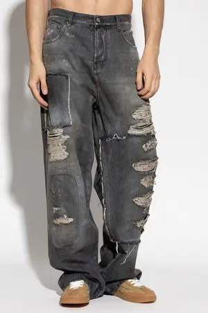 Amiri Logo Jeans - Grey