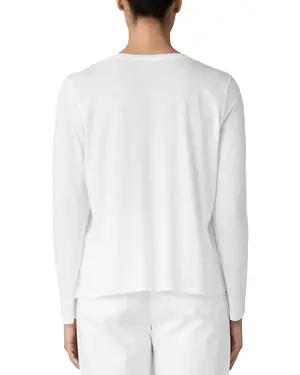 Eileen Fisher V-neck Long Sleeve Tee - White