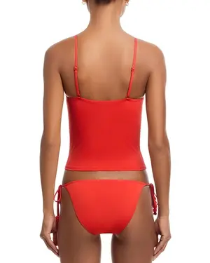 Staud Sisley Side Tie Bikini Bottom - Flame
