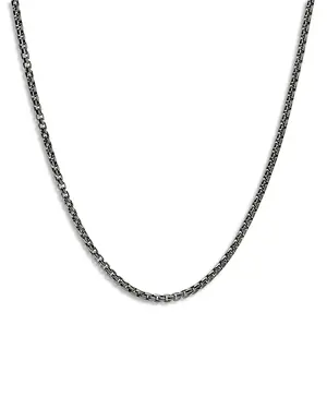 John Hardy Dark Chain Box Link Necklace - Silver