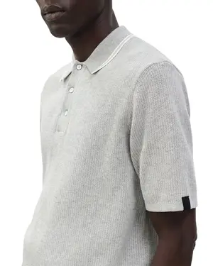 Rag & Bone Harvey Tipped Polo Shirt - Heather Grey