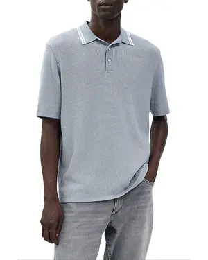 Rag & Bone Harvey Tipped Polo Shirt - Light Blue