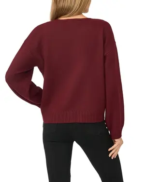 CECE DUPRAZ Bow Closure Cardigan Sweater - Cabernet