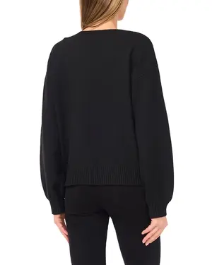 CECE DUPRAZ Bow Closure Cardigan Sweater - Rich Black