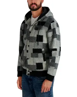 Karl Lagerfeld Paris Patchwork Hooded Jacket