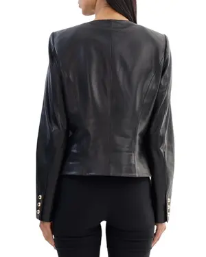 LAMARQUE Leather Collarless Jacket