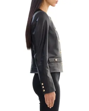 LAMARQUE Leather Collarless Jacket