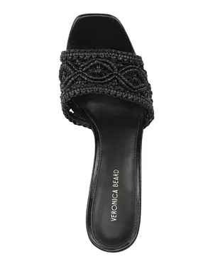 Veronica Beard Ellen Woven Wedge Sandals - Black