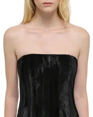 Helmut Lang Faux Fur Midi Dress