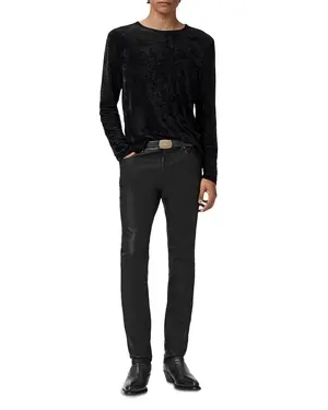 John Varvatos Velvety Long Sleeve Tee - Black
