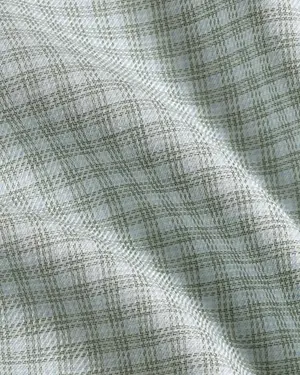 David Donahue Trim Fit Cashmere Blend Twill Check Dress Shirt - Sage