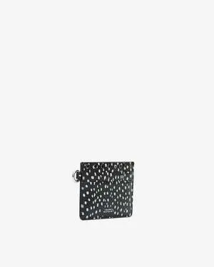 Isabel Marant Oskan Polka Card Holder - Black/ecru