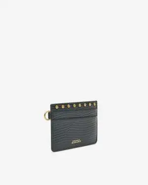 Isabel Marant Oskan Embossed Card Holder - Black