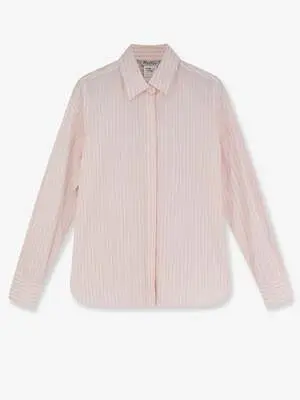 Max Mara Mxmaccenni Striped Cotton Shirt - Pink