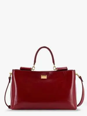 Dolce & Gabbana Vittoria Leather Top Handle Bag - Red