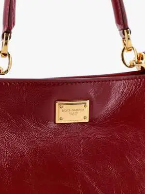 Dolce & Gabbana Vittoria Leather Top Handle Bag - Red