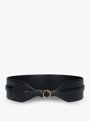 ALAÏA Maxi Leather Belt With Metal Buckle