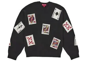 Supreme Beaded Cards Sweater - Black