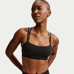 Nike Zenvy Strappy Light-support Padded Sports Bra - Black