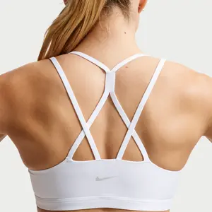 Nike Zenvy Strappy Light-support Padded Sports Bra - White