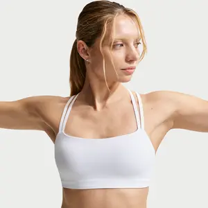 Nike Zenvy Strappy Light-support Padded Sports Bra - White