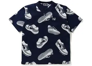 A BATHING APE Sta Random Relaxed Polo Shirt - Navy Blue