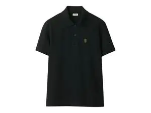 Burberry Logo Embroidered Regular Fit Polo Shirt 80998821 - Coal