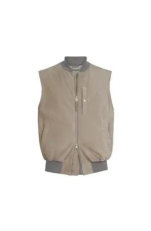 Brunello Cucinelli Suede Vest With Thermore® Padding - Khaki