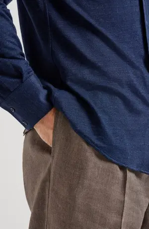 Brunello Cucinelli Jersey Shirt - Navy Blue