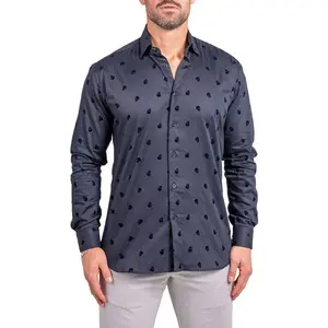 MACEOO Fibonacci Ascension Contemporary Fit Button-up Shirt - Black