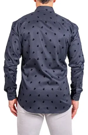 MACEOO Fibonacci Ascension Contemporary Fit Button-up Shirt - Black