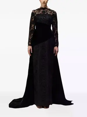 THA SEEN Lace-panel Maxi Dress