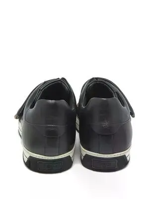 Fendi Zucca Strap Leather Trainers