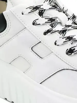 Hogan Platform Houndstooth Lace Sneakers - White