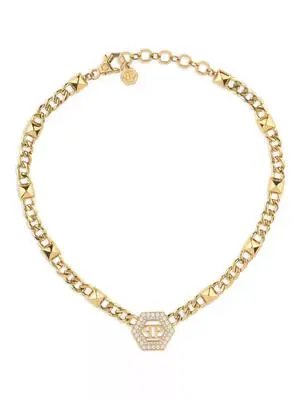 Philipp Plein Hexagon Studs Necklace - Gold