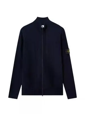 Stone Island Ribbed Soft Organic Cotton Cardigan - Blue