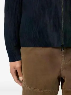 Stone Island Ribbed Soft Organic Cotton Cardigan - Blue