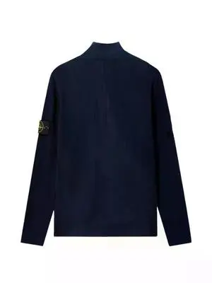 Stone Island Ribbed Soft Organic Cotton Cardigan - Blue